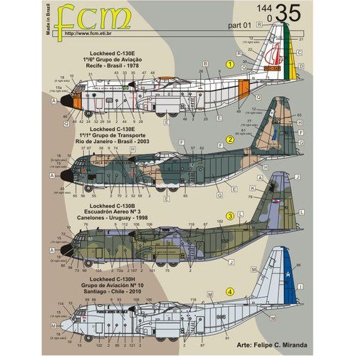 Petrohobby Modelismo - Decal Fcm Avião C-130 Hercules Fab Fcm 144035 ...